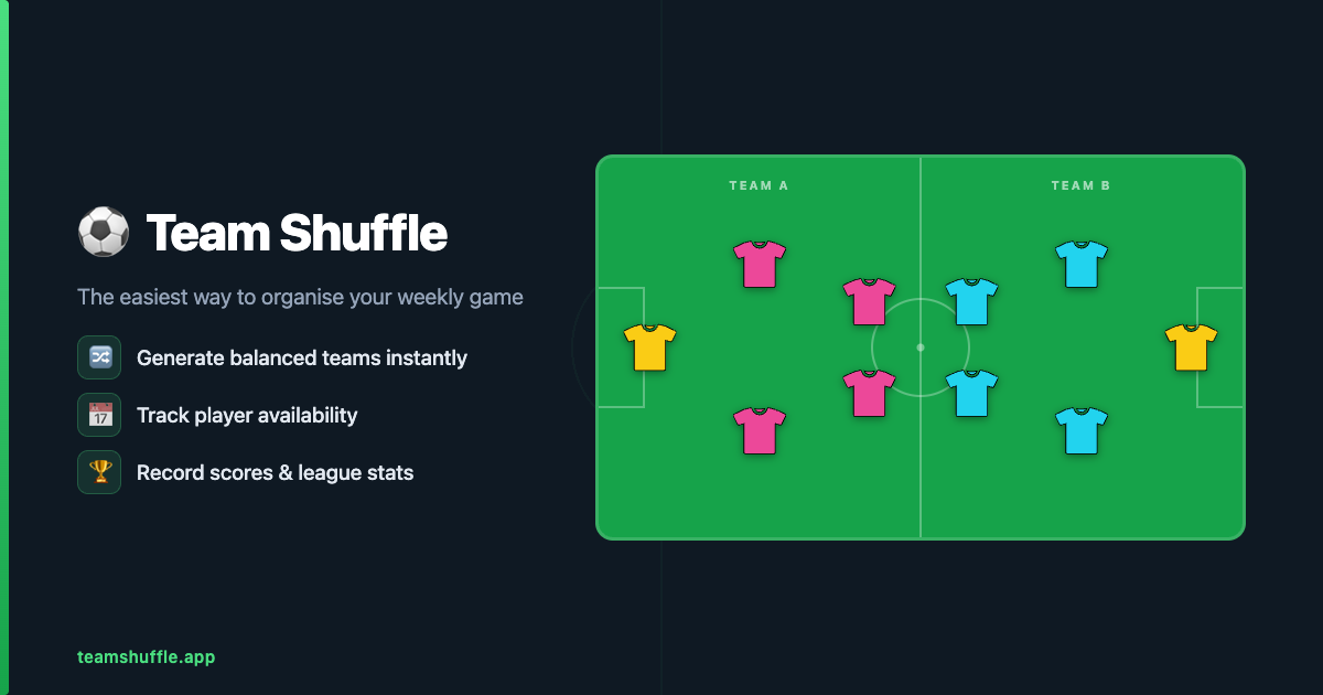 Team Shuffle — Free football team picker, league manager & stats tracker